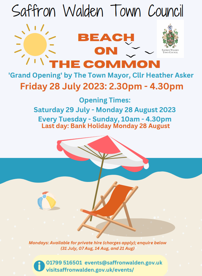 Grand Opening: Beach on the Common - Saffron Walden - Discover Uttlesford