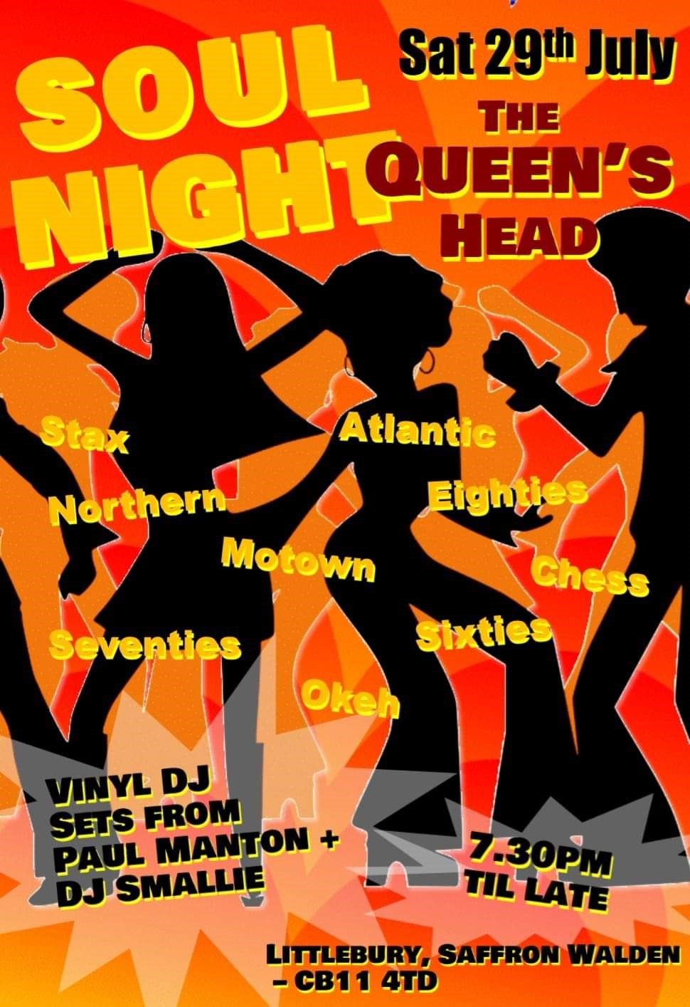 Soul Night - The Queen's Head - Littlebury - Discover Uttlesford